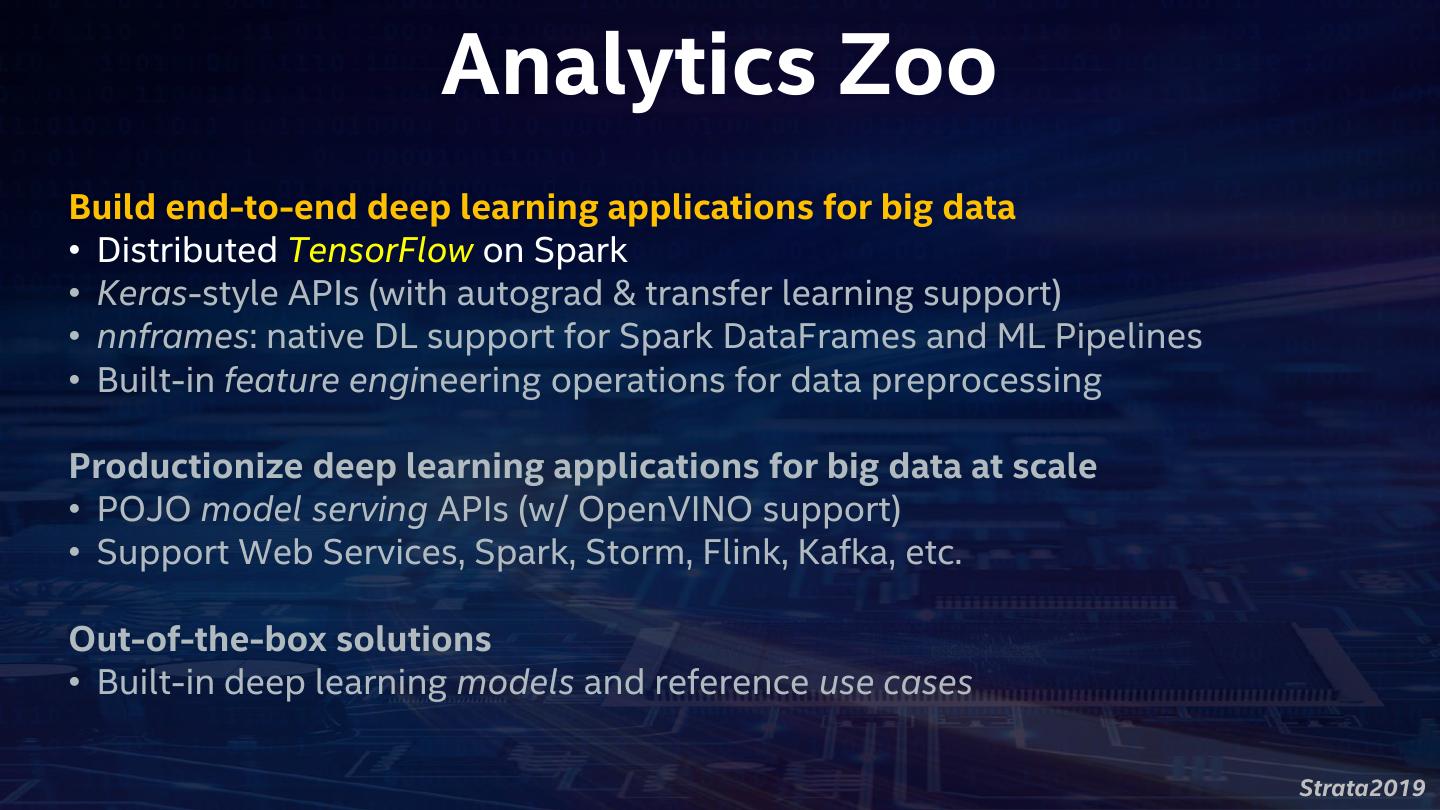 Analytics Zoo-Distributed Tensorflow, Keras and BigDL in product