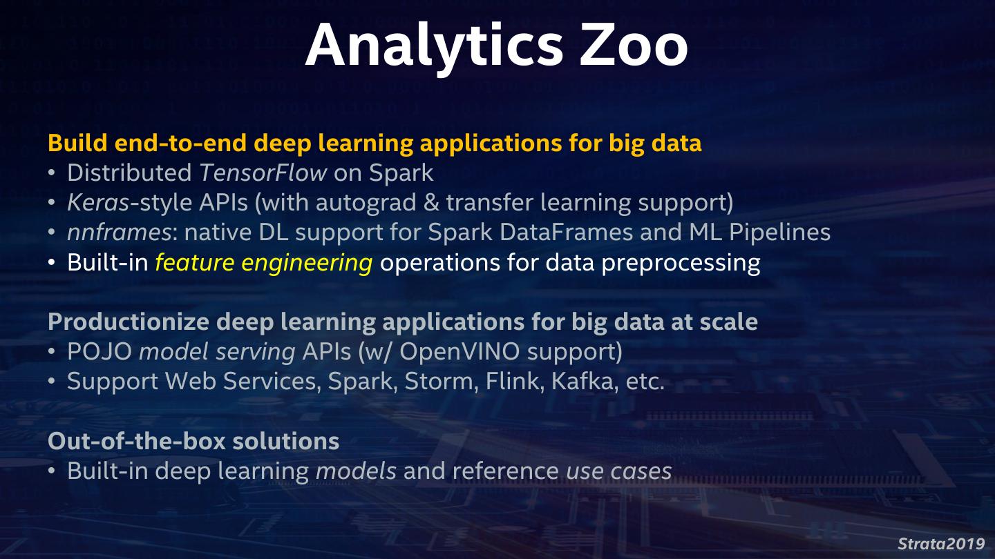 Analytics Zoo-Distributed Tensorflow, Keras and BigDL in product