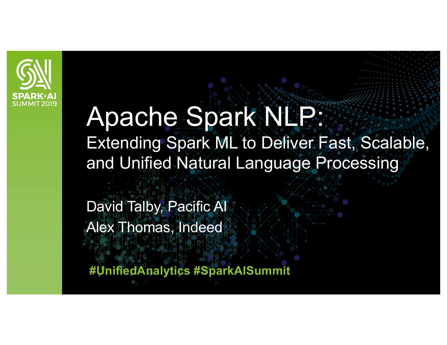 Apache Spark Nlp Extending Spark Ml To Deliver Fast Scalable And