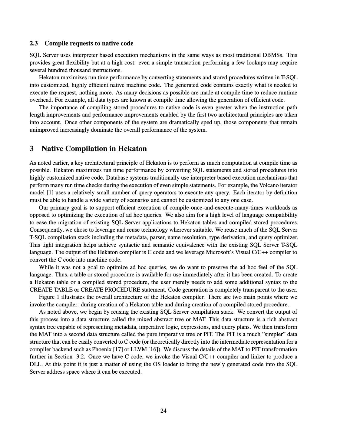 Compilation in the Microsoft SQL Server Hekaton Engine Compilation in the Microsoft SQL Server Hekaton Engine