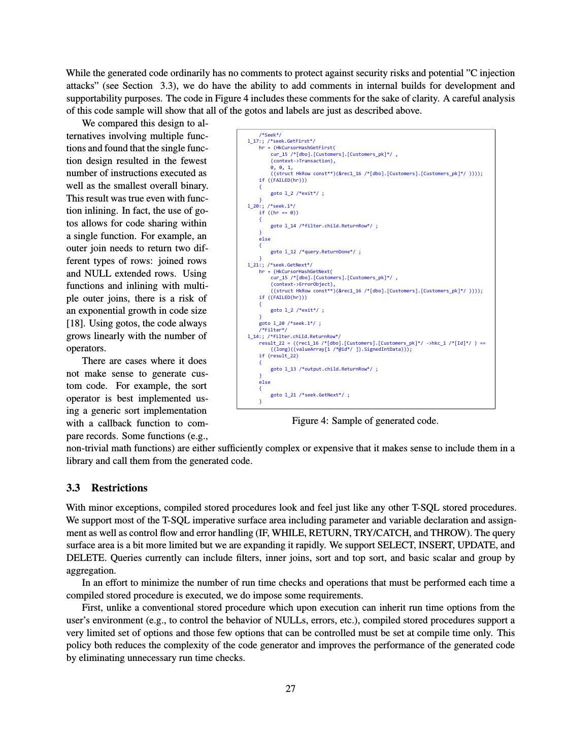 Compilation in the Microsoft SQL Server Hekaton Engine Compilation in the Microsoft SQL Server Hekaton Engine