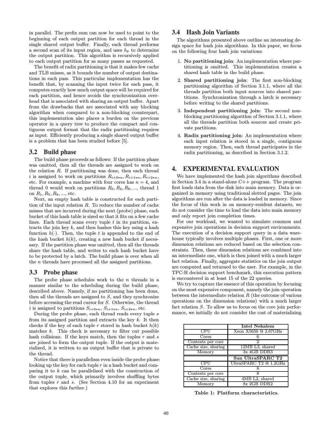 Design and Evaluation of Main Memory Hash Join Algorithms Design and Evaluation of Main Memory Hash Join Algorithms