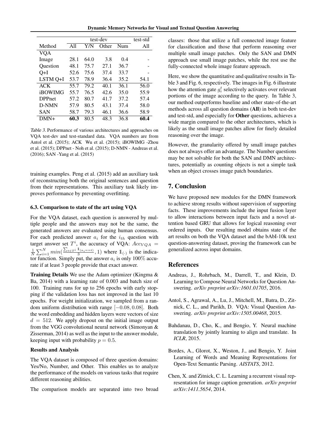 Dynamic Memory Networks for Visual and Textual Question Answering