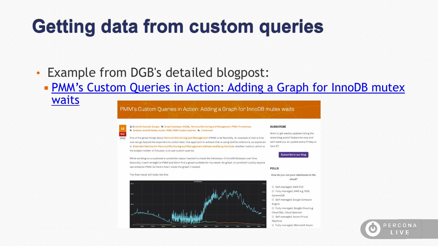 Extending and Customizing Percona Monitoring and Management