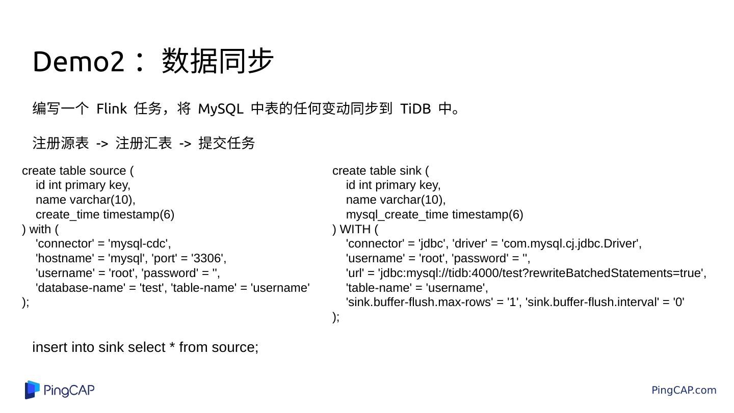 Flink TiDB 实时数仓