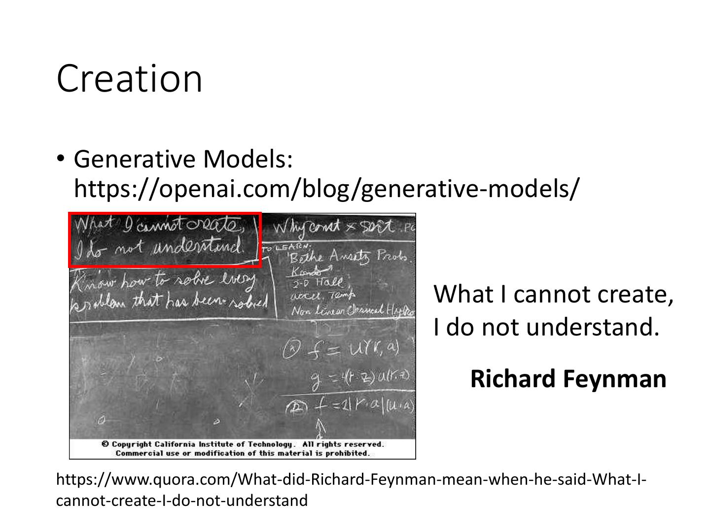 Unsupervised Learning: Generation