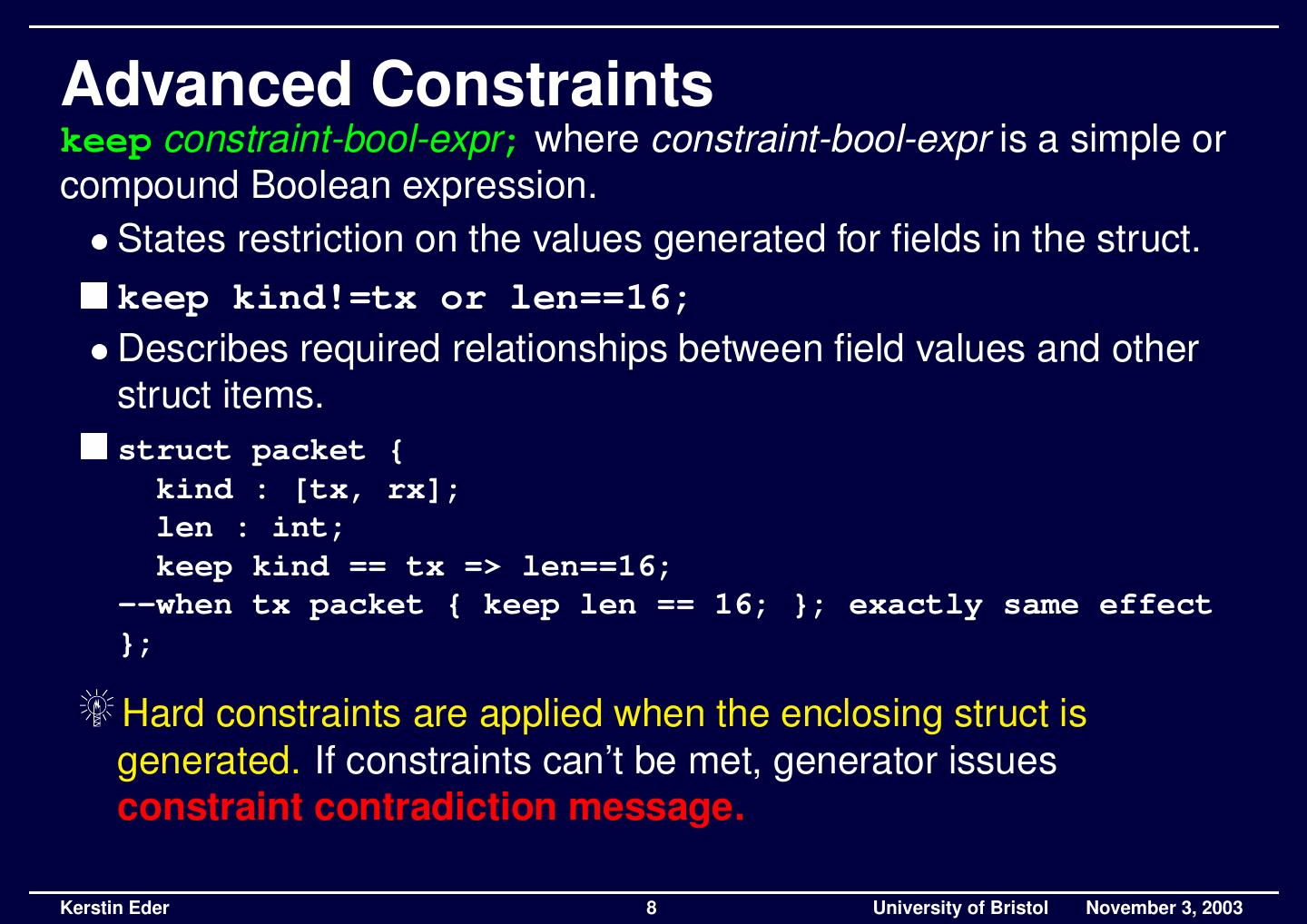 High Level Simulation based Verification