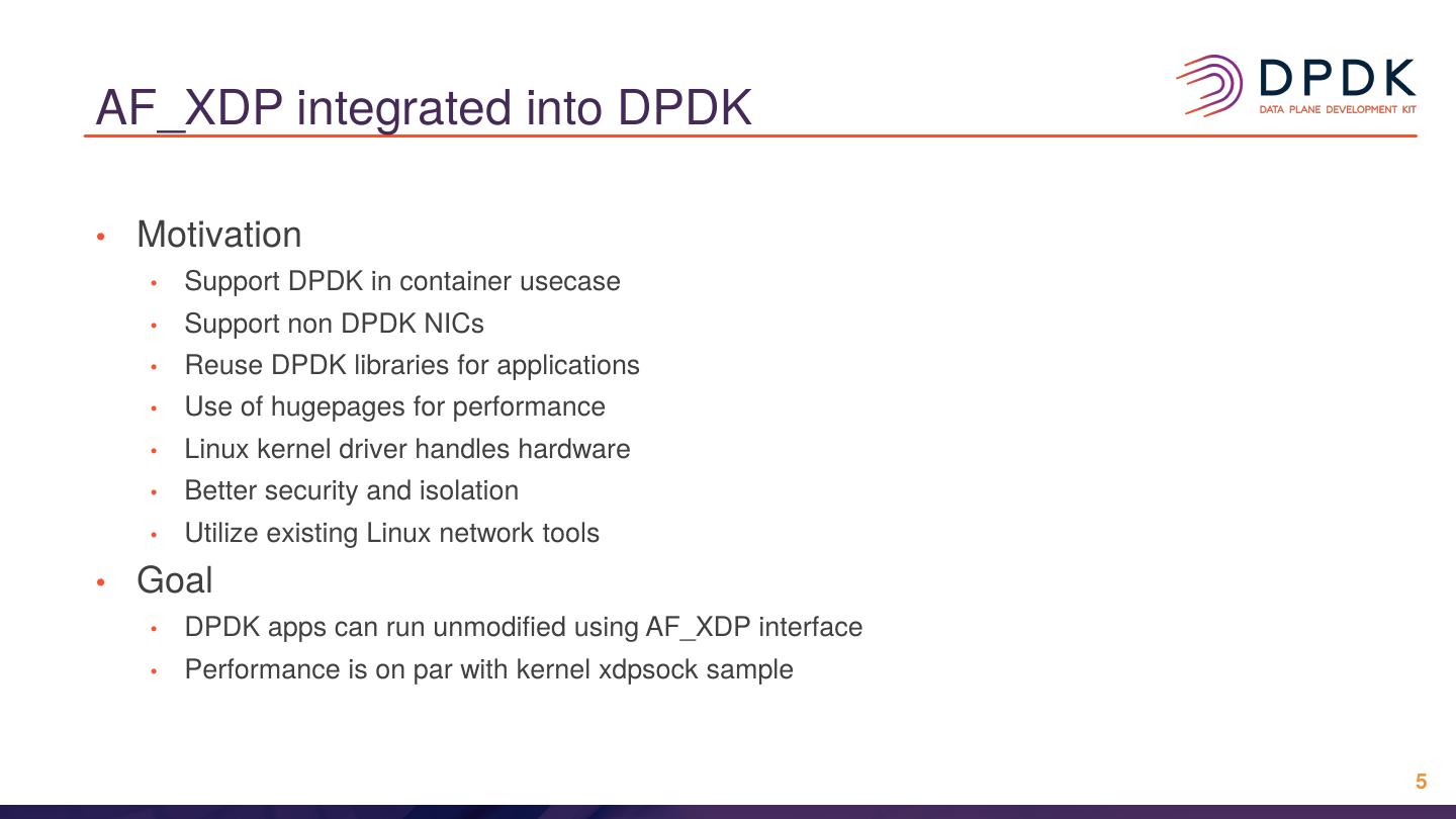 Integrating AF_XDP into DPDK