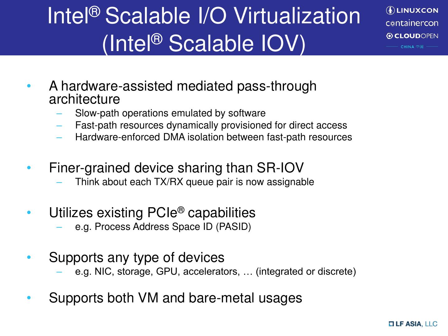 Intel® Scalable I/O Virtualization