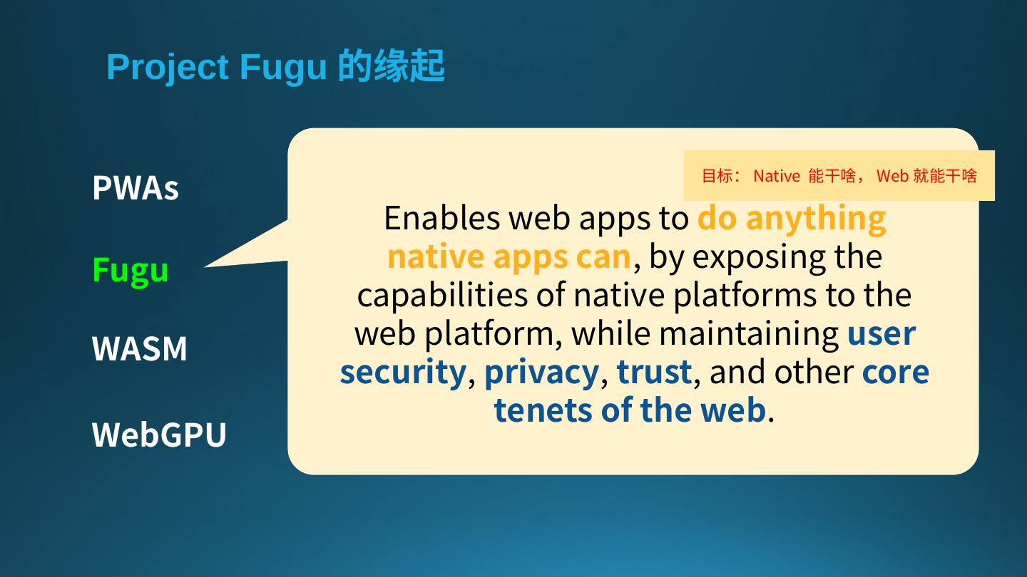 打造更强大的PWA：Project Fugu