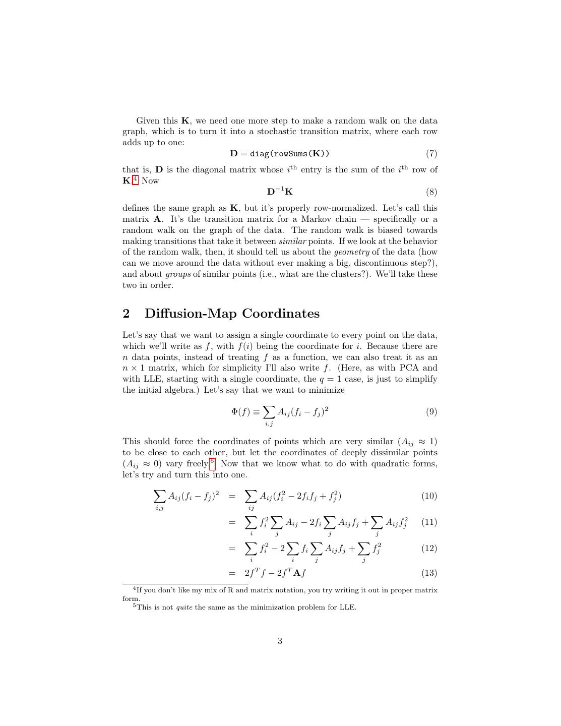 Nonlinear Dimensionality Reduction II: Diffusion Maps
