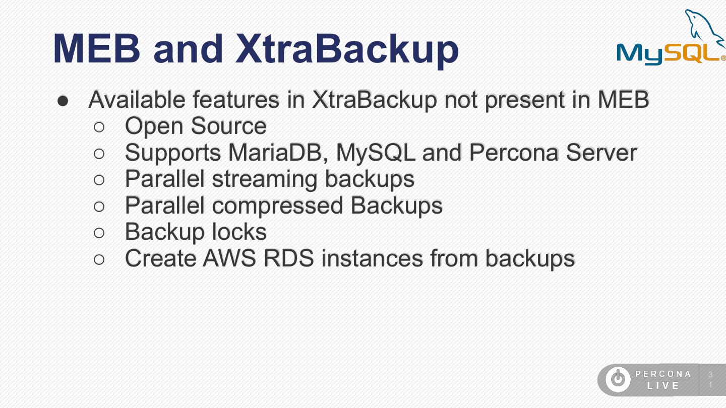 Percona Xtrabackup Vs Mariabackup Vs Mysql Enterprise Backup