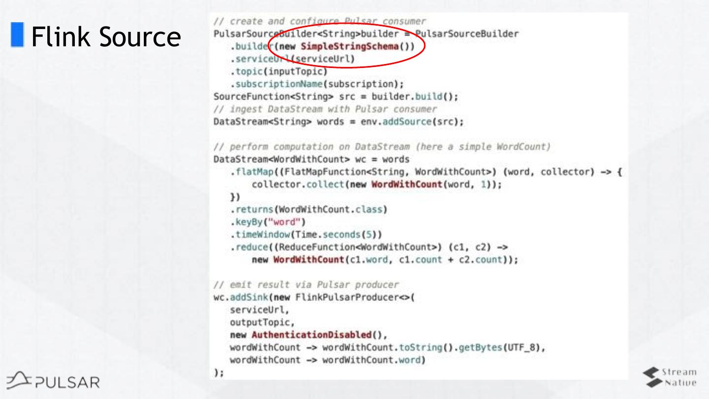 Query Pulsar Streams using Apache Flink