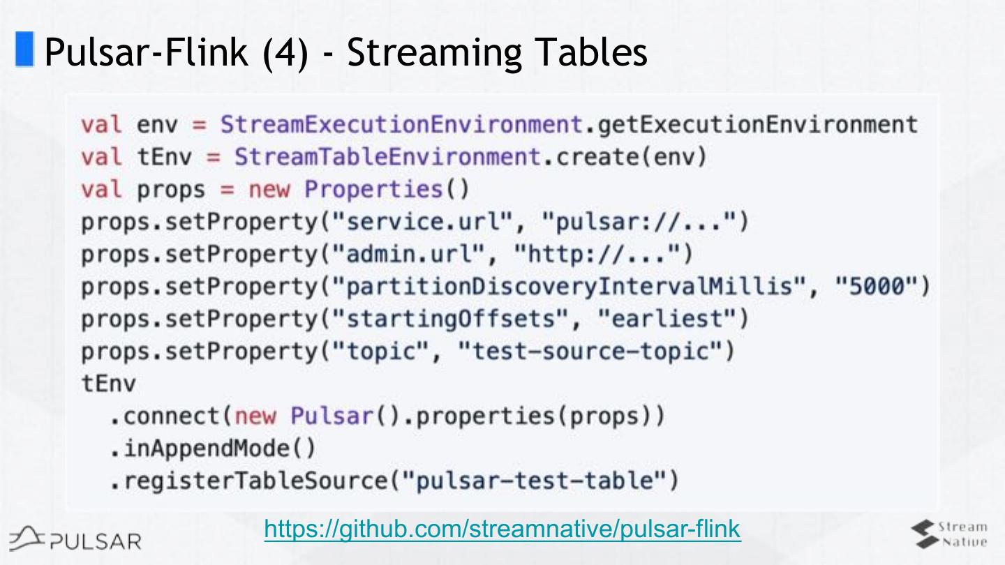 Query Pulsar Streams Using Apache Flink