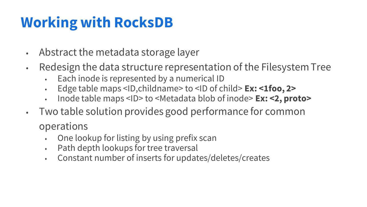 Scalable Filesystem Metadata Services