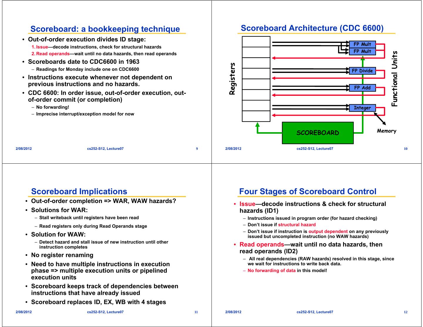 07 Scoreboardtomasulo Register Renaming