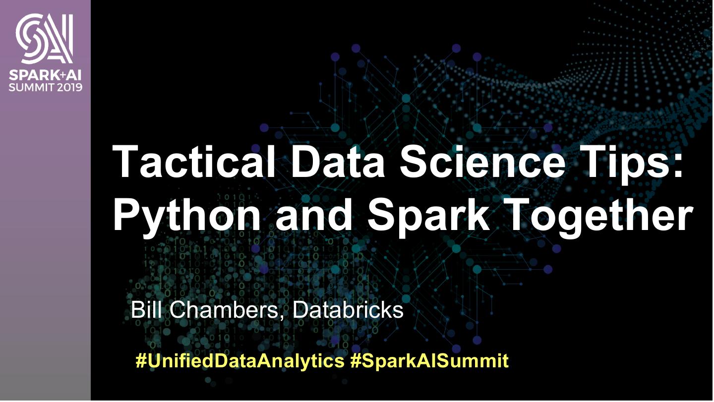 Tactical Data Science Tips Python And Spark Together