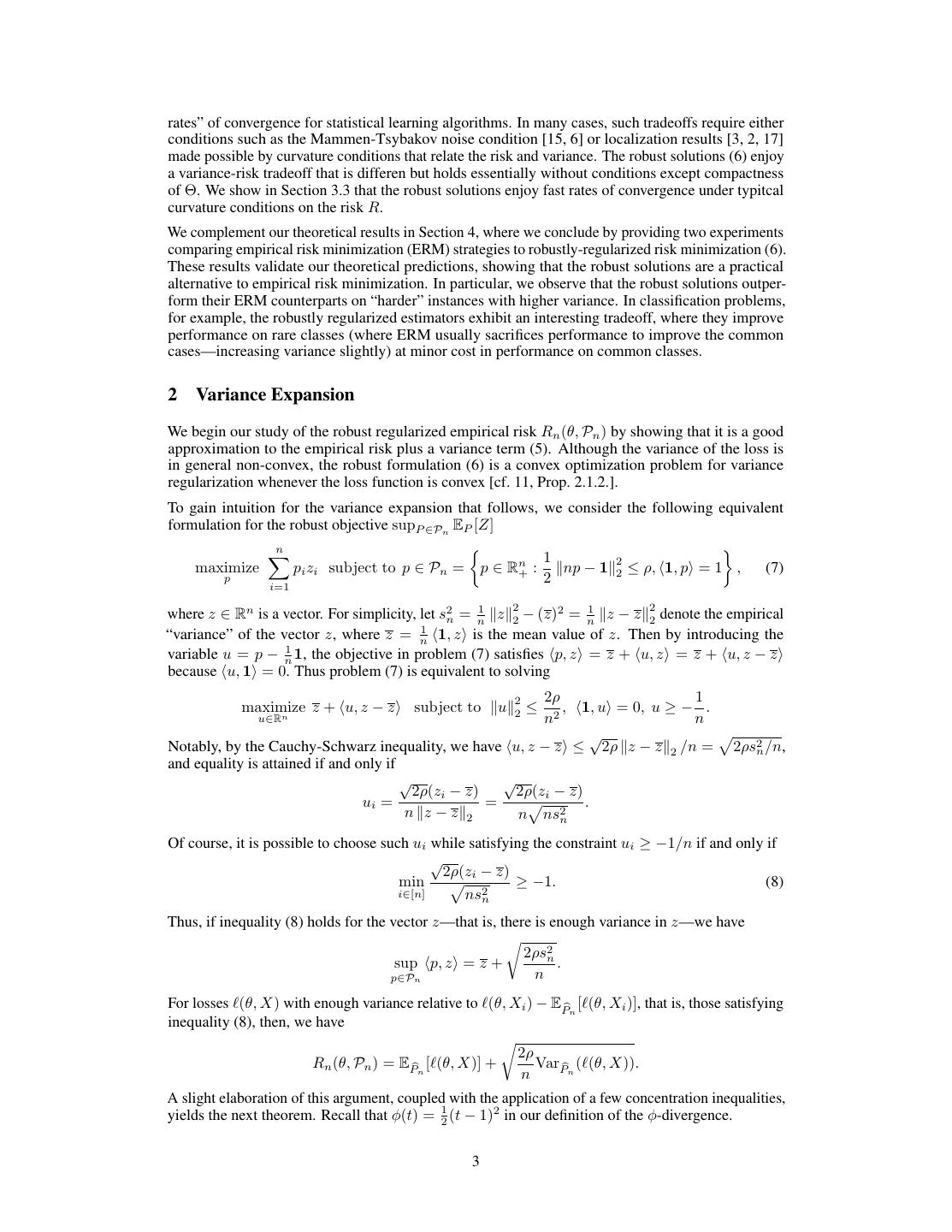 Variance Based Regularization With Convex Objectives