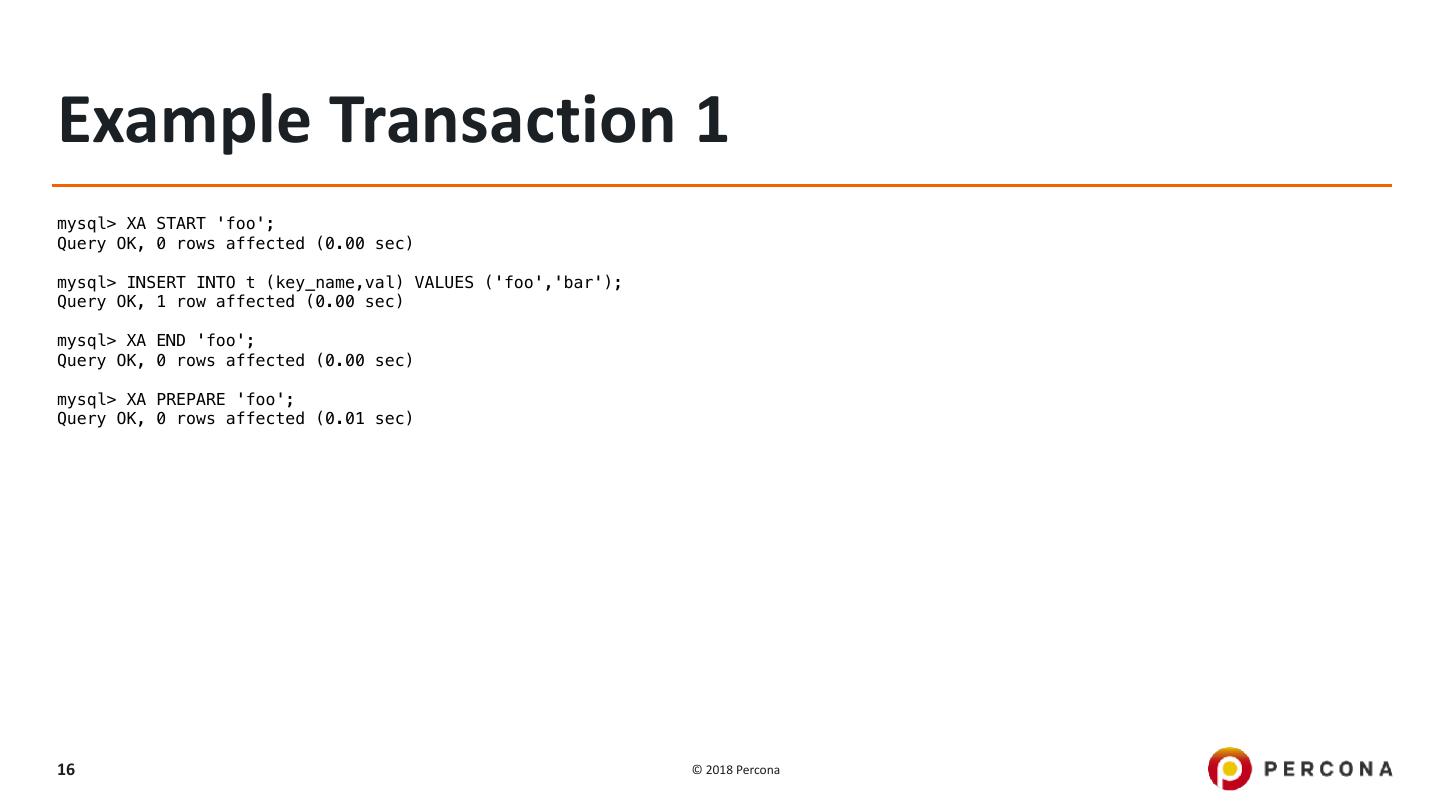 XA Transactions in MySQL
