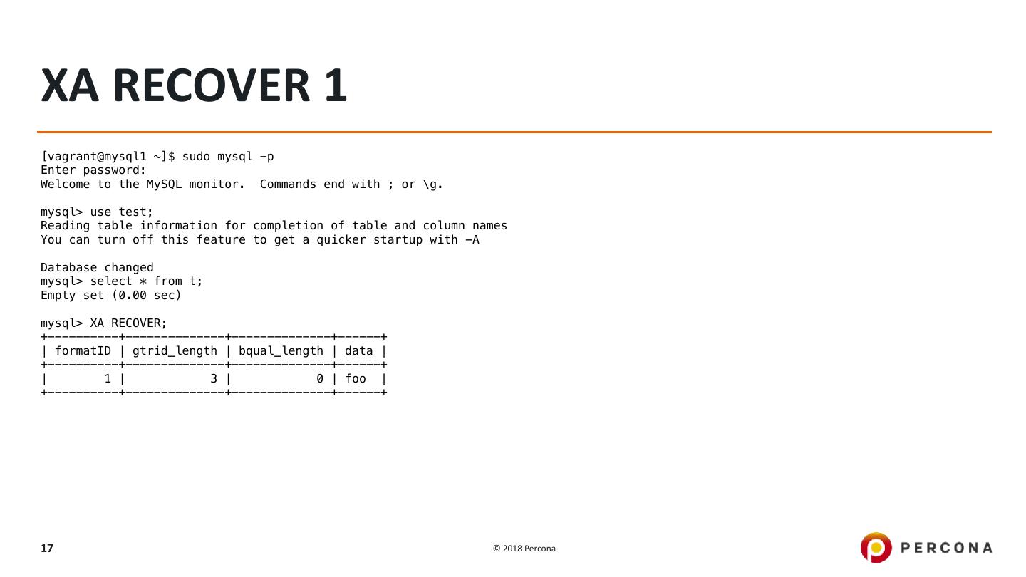 XA Transactions in MySQL