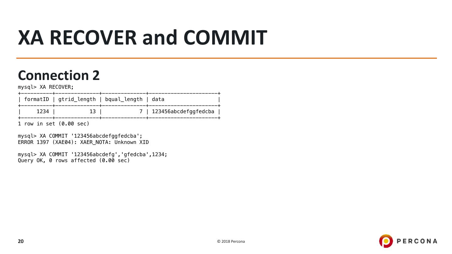 XA Transactions in MySQL