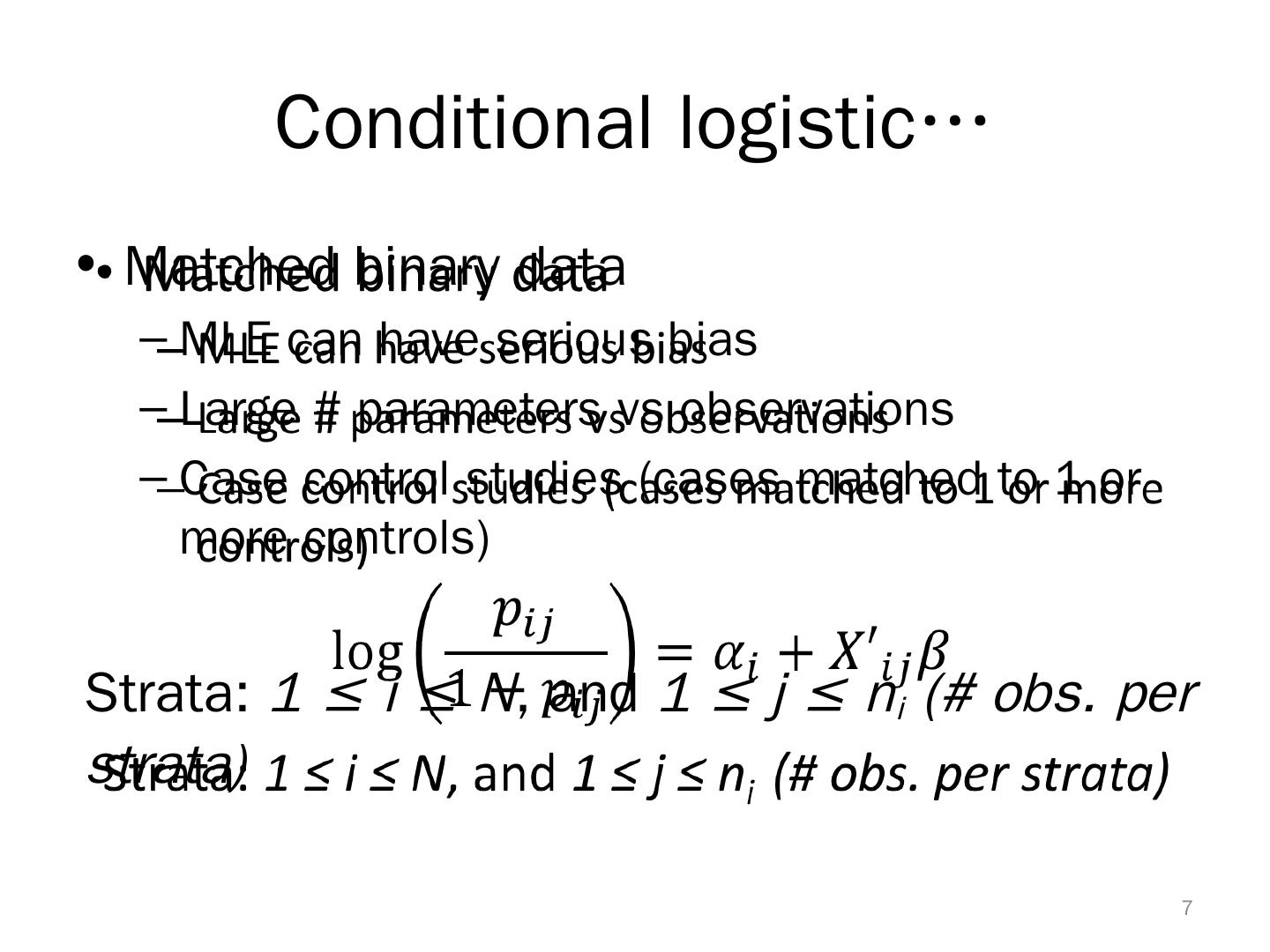 Conditional Logistic Regression