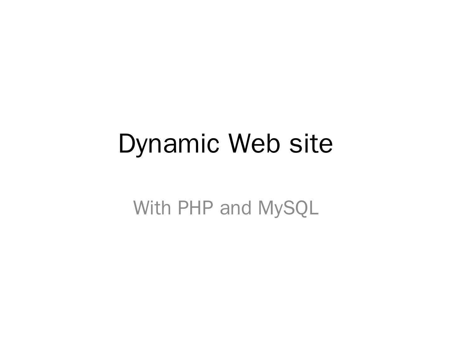 Dynamic Website