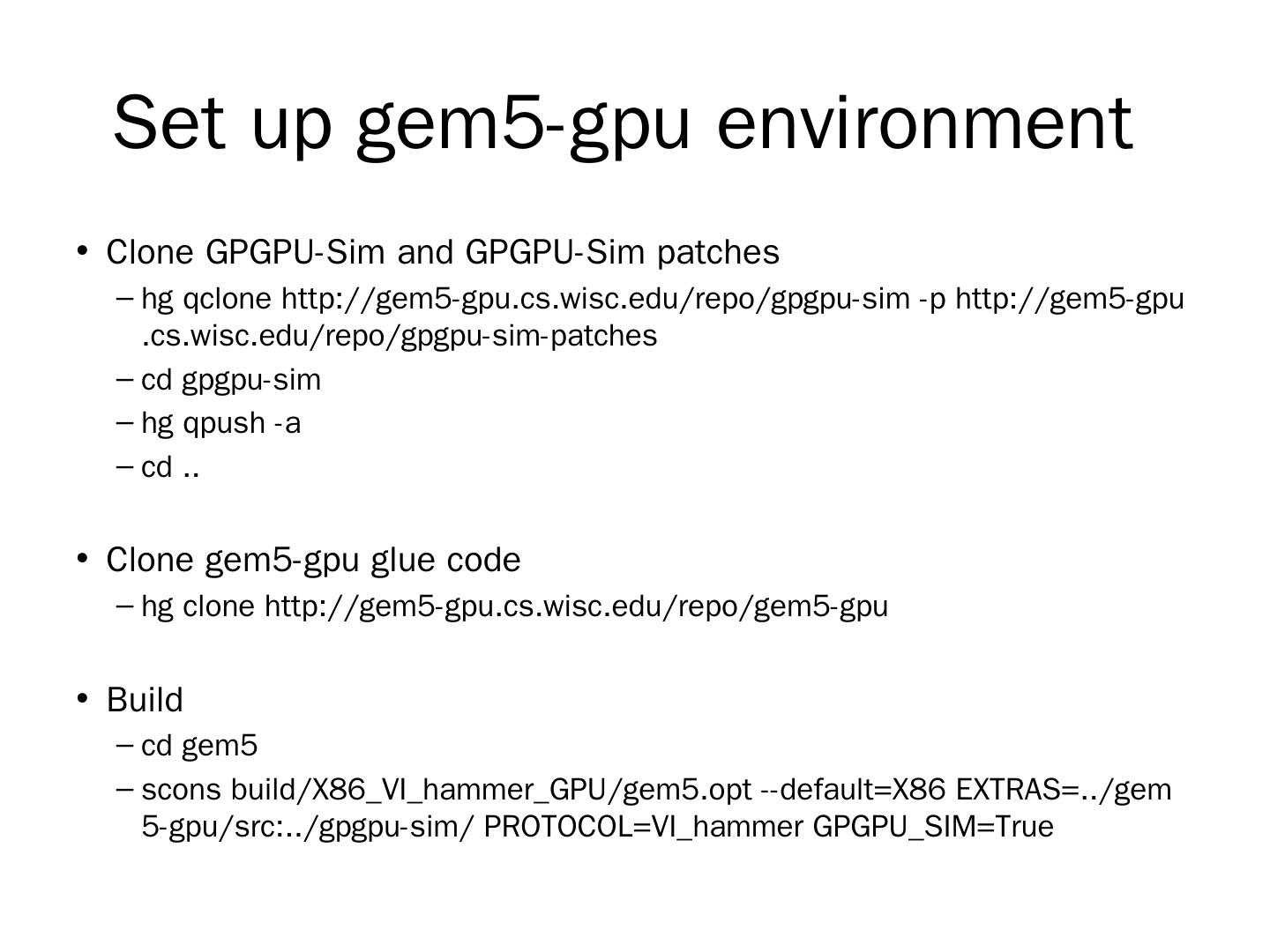 Gem5 GPU Installaton