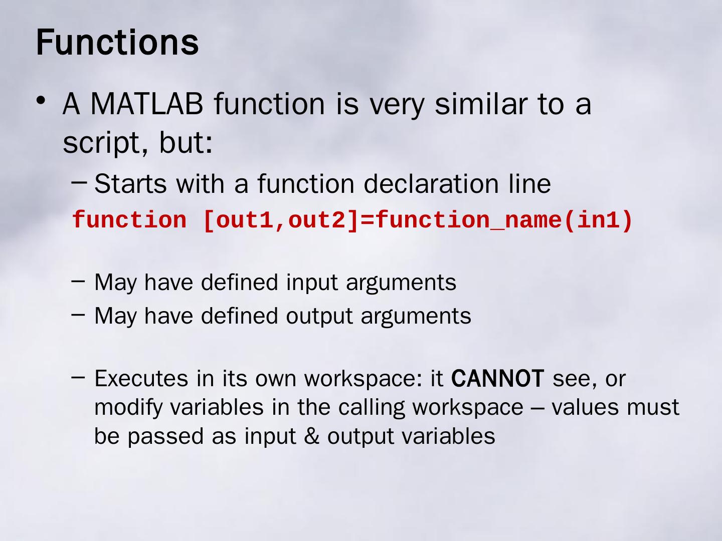 Introduction to MATLAB 2 Graphics & Functions - School of Earth and ...