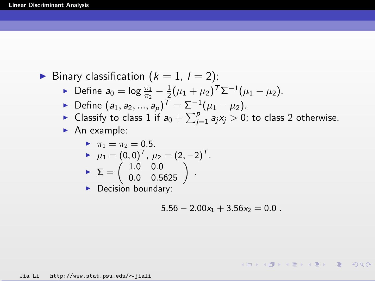 linear discriminant analysis