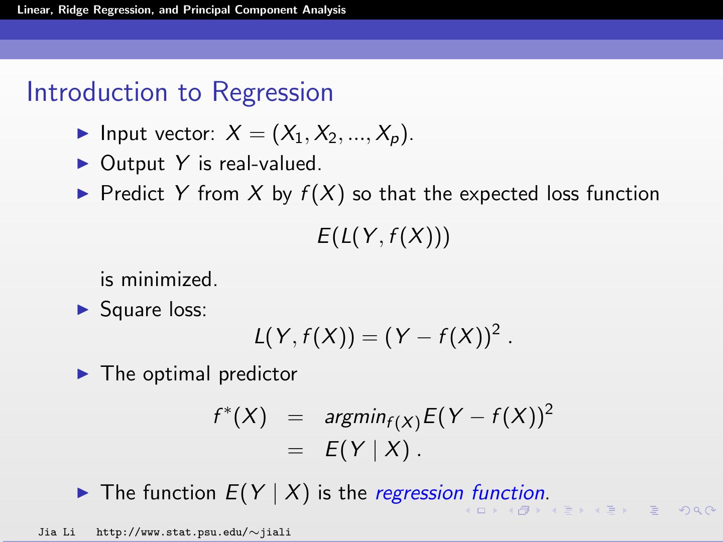 Linear Ridge Regression And Principal Component Analysis