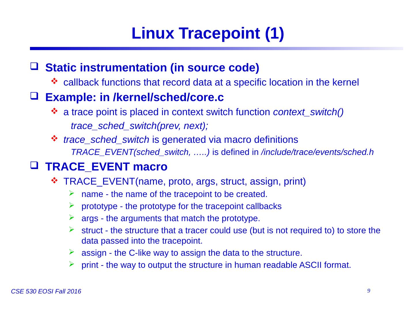 Linux Tracepoint and Kprobe - ASU