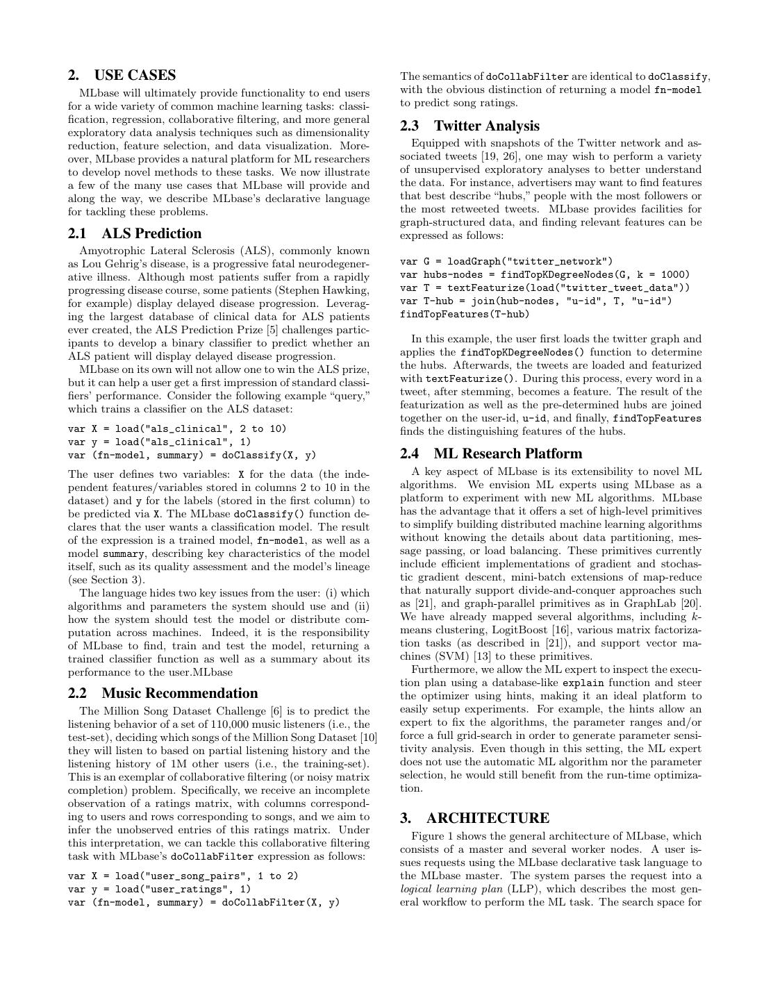 MLbase: A Distributed Machine-learning System