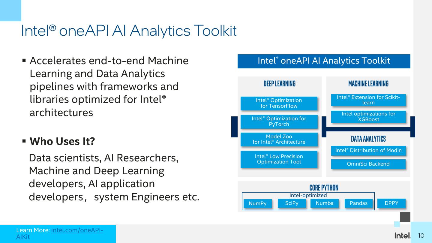 使用英特尔 oneAPI AI 分析工具包提升AI应用性能