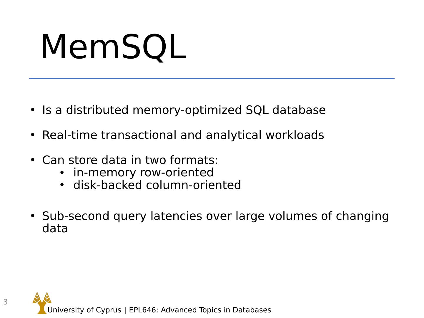 The MemSQL Query Optimizer